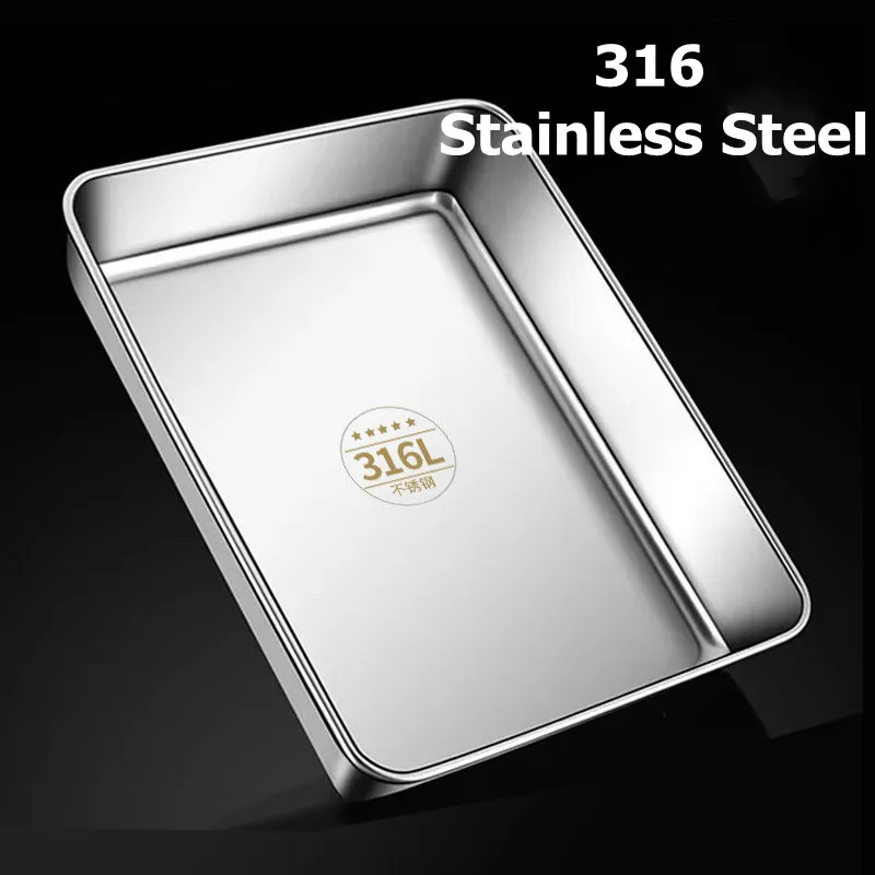 316-Stainless-Steel-Rectangle-Tray-Presentation-Metal-Food-Serving ...