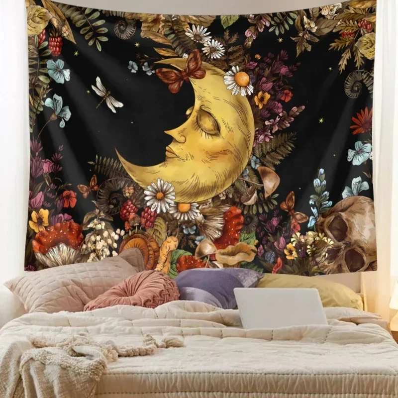 1pc-Bohemian-moon-tapestry-vintage-mushroom-sun-and-moon-art-tapestry ...