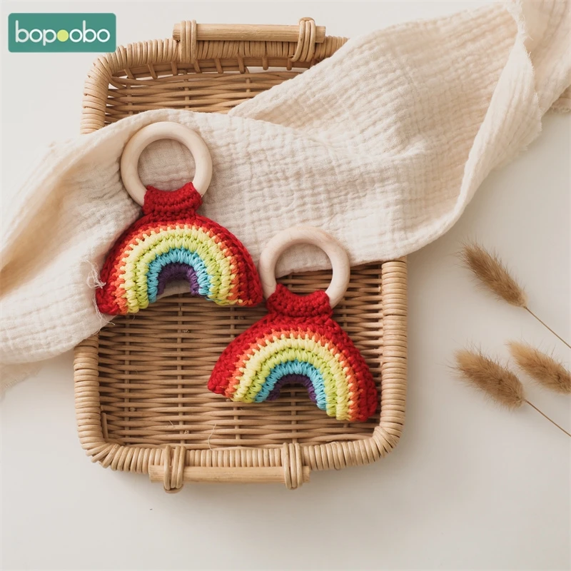 1pc-Baby-Crochet-Rattles-Rainbow-Rattle-Toy-Wood-Ring-Baby-Teether ...