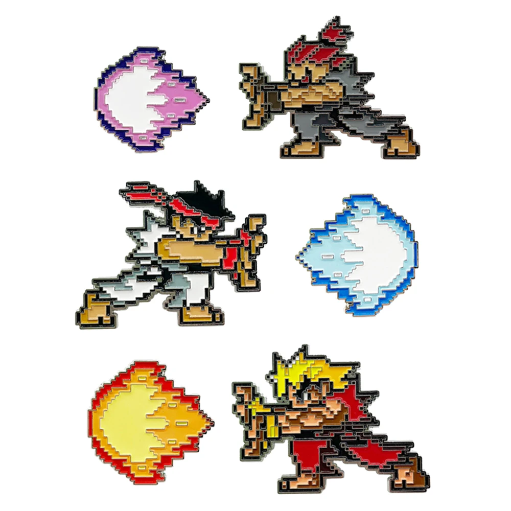 1 Set Retro Fighting Game Cool Men's Brooches Lapel Pins for Backpack ...