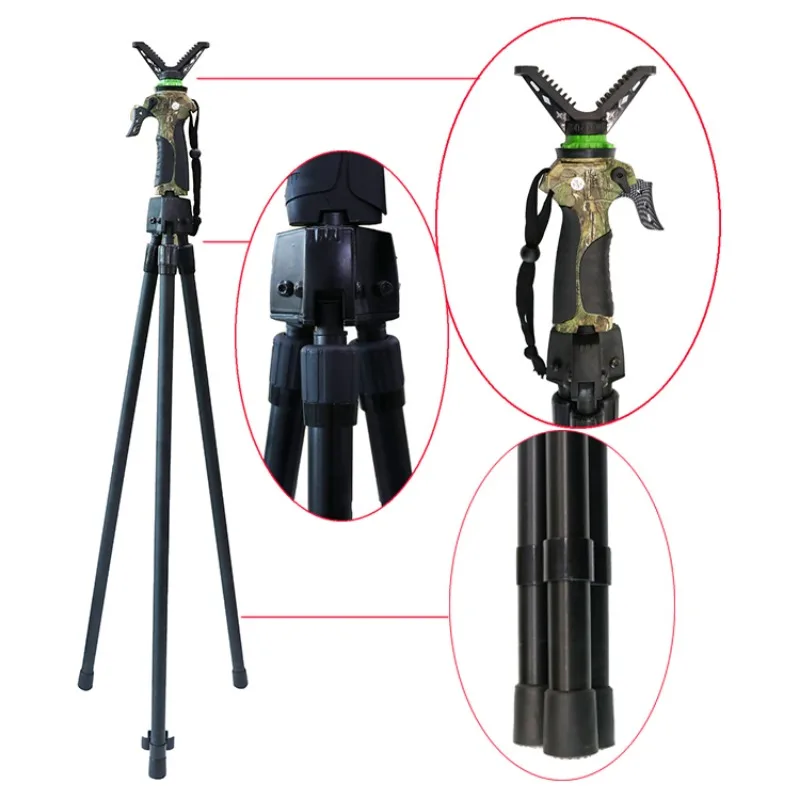 V-shaped rotating yoke tripod telescopic shooting rod hunting rod ...
