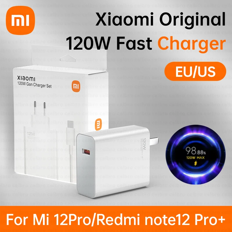 120w Charger Xiaomi Original Eu Turbo Adapter 6a Type C Cable For Mi ...