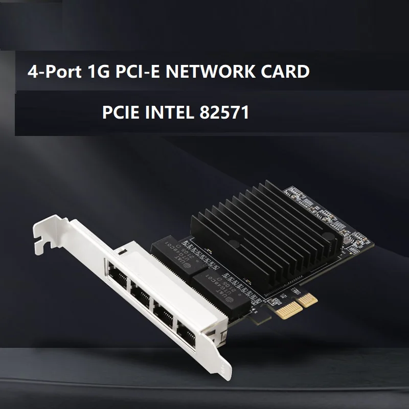 4 Port 1G Gigabit Network Card for Server Desktop PC PCI e Card Intel ...