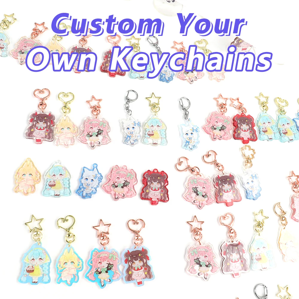 Custom Keychains Cartoon Key Chain Photo Customized Anime Charms ...