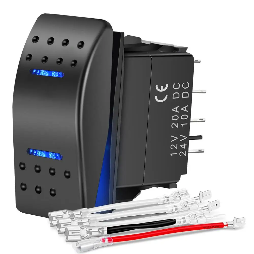 Locking-Rocker-Switch-DPDT-7-Pin-12V-24V-Toggle-On-Off-Jumper-Wires ...