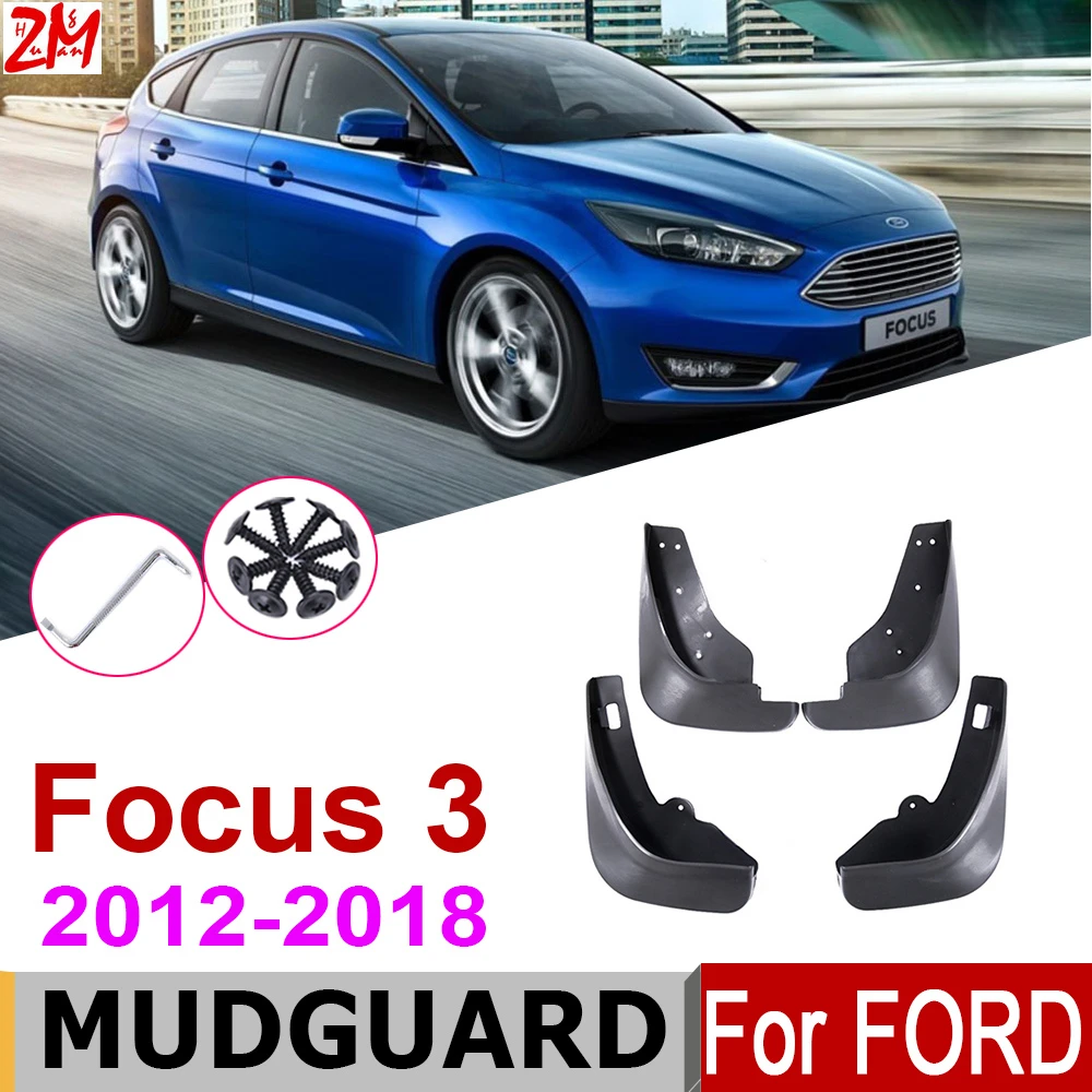 Mud Flaps สำหรับ Ford Focus 3 MK3 2018 ~ 2011 Fender Mudguard Guard ...