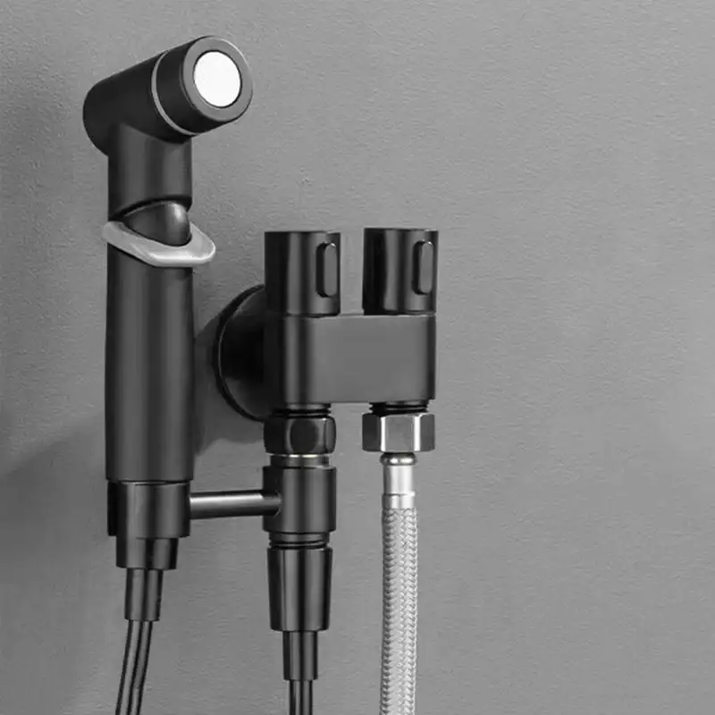 Wall-Mounted-Toilet-Bidet-Sprayer-Set-Brass-1-In-2-Out-Water-Divider ...