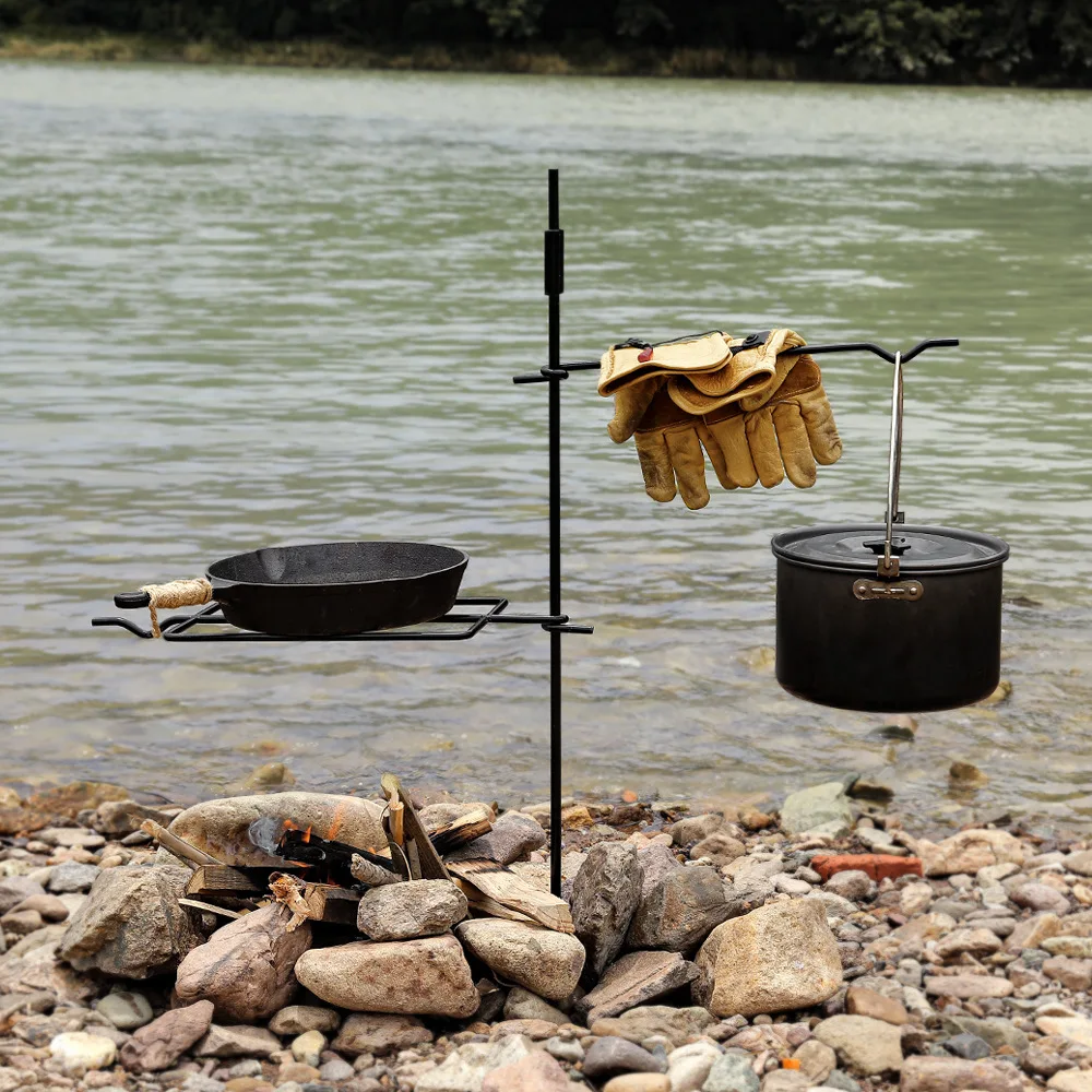 Outdoor Camping Rack Detachable Portable BBQ Grill Iron Hook Hanging ...