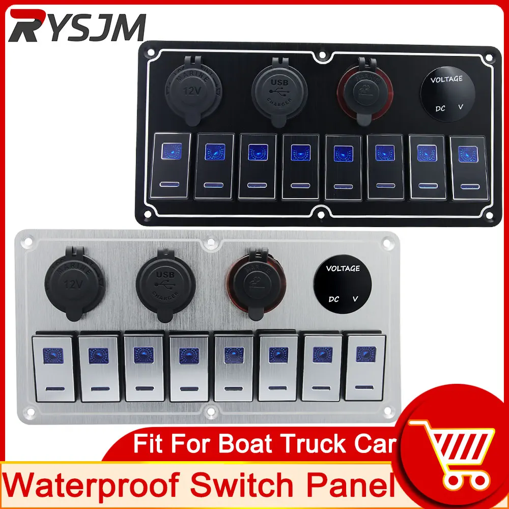 HD-4-6-8-Gang-LED-Rocker-Switch-Panel-12V-battery-circuit-breaker-Dual ...