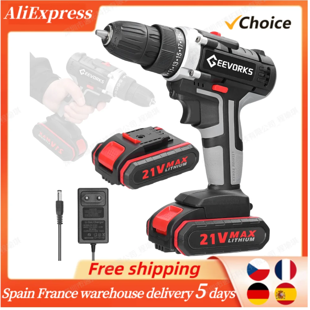 21V-Electric-Impact-Cordless-Drill-High-power-Lithium-Battery-Wireless ...