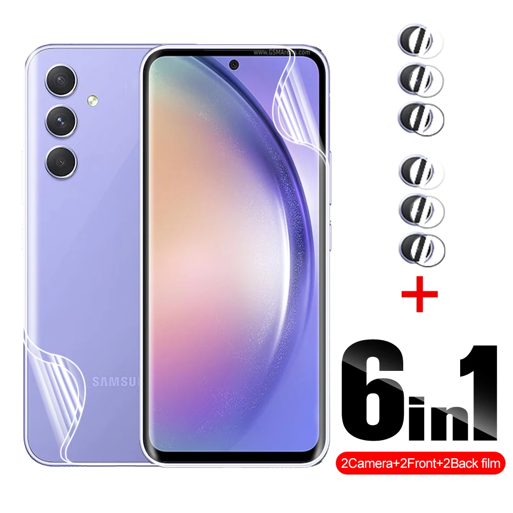 6in1 Front Back Hydrogel Film For Samsung Galaxy A54 5G Camera Lens ...