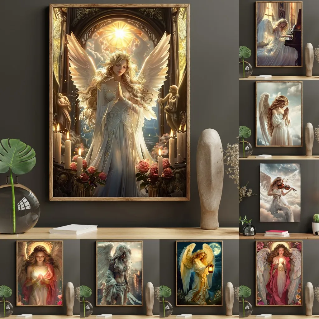 Catholic-Mythology-Wall-Art-Poster-Beautiful-Pure-Angel-Canvas-Print ...