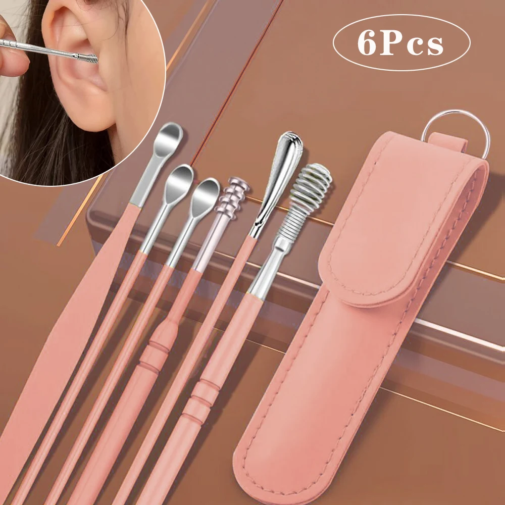 6Pcs-Ear-Cleaner-Wax-Removal-Tool-Earpick-Stick-Springs-Reusable ...