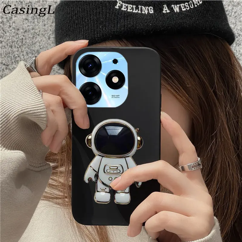Case For Tecno Spark 10 Pro Thin Back Matte With Astronaut Ring Holder ...