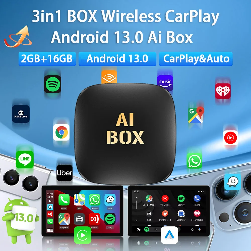 Android-13-New-CarPlay-AI-Box-Wireless-CarPlay-Android-Auto-Smart-AI ...