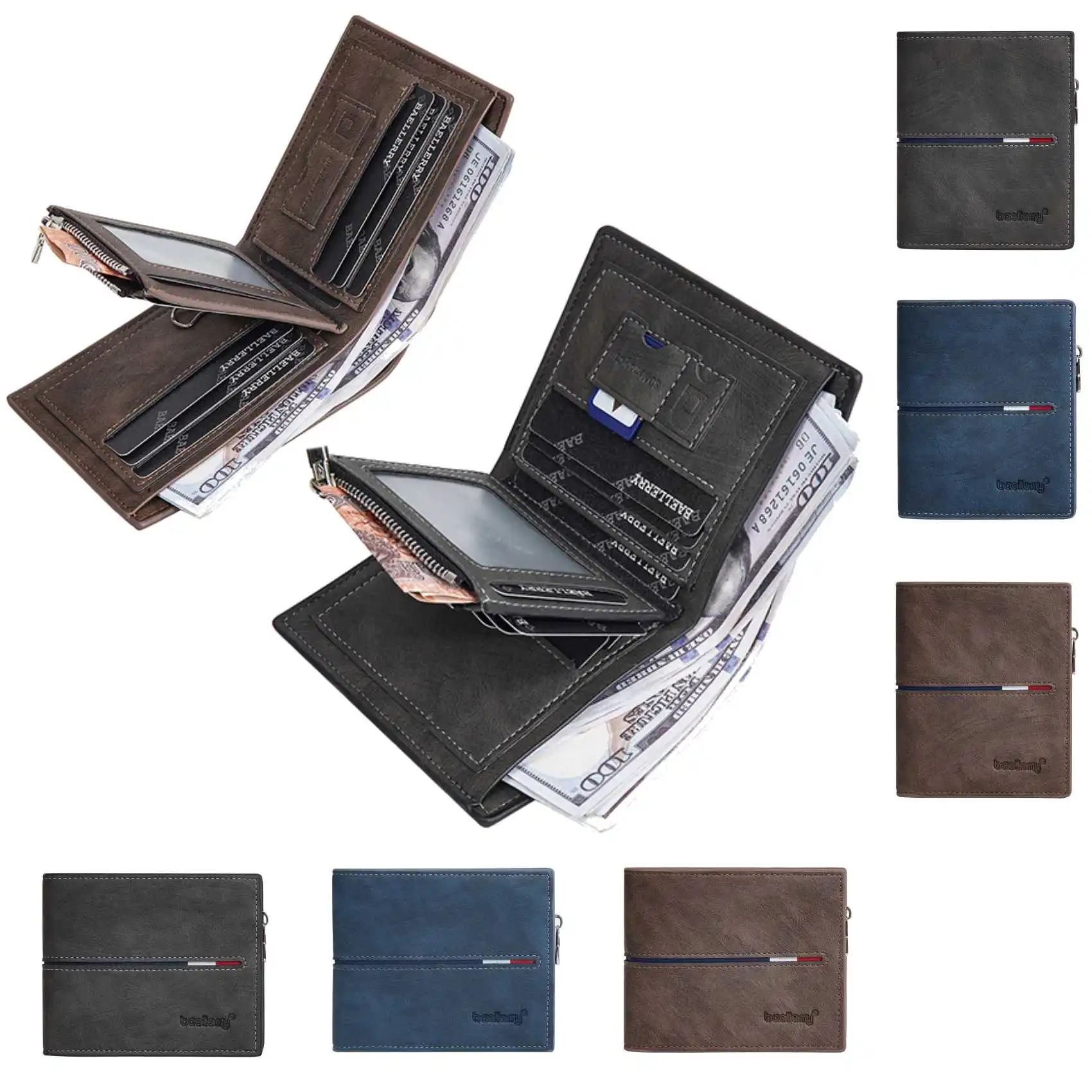 Colorblock Multi-Card Trifold Horizontal And Vertical Card Holder New ...