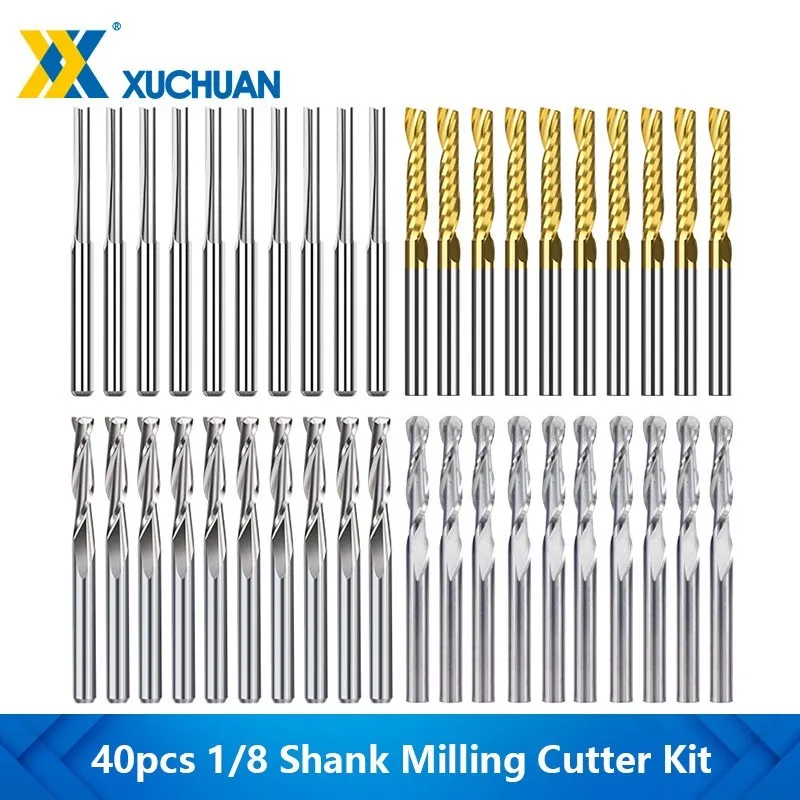 CNC-Milling-Cutter-Kit-40pcs-1-8-Shank-Carbide-Milling-Cutter-Ball-Nose ...