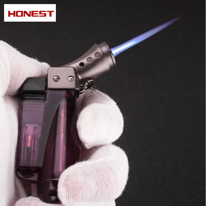 HONEST Transparent Blue Flame Direct Jet Lighter Moxibustion Cigarette ...