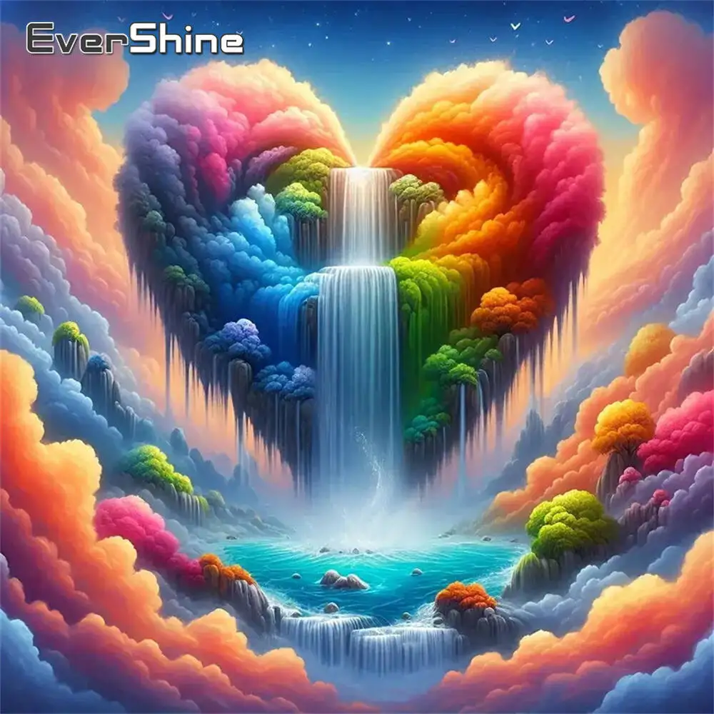 Evershine Waterfall Diamond Mosaic Abstract Landscape DIY Picture ...