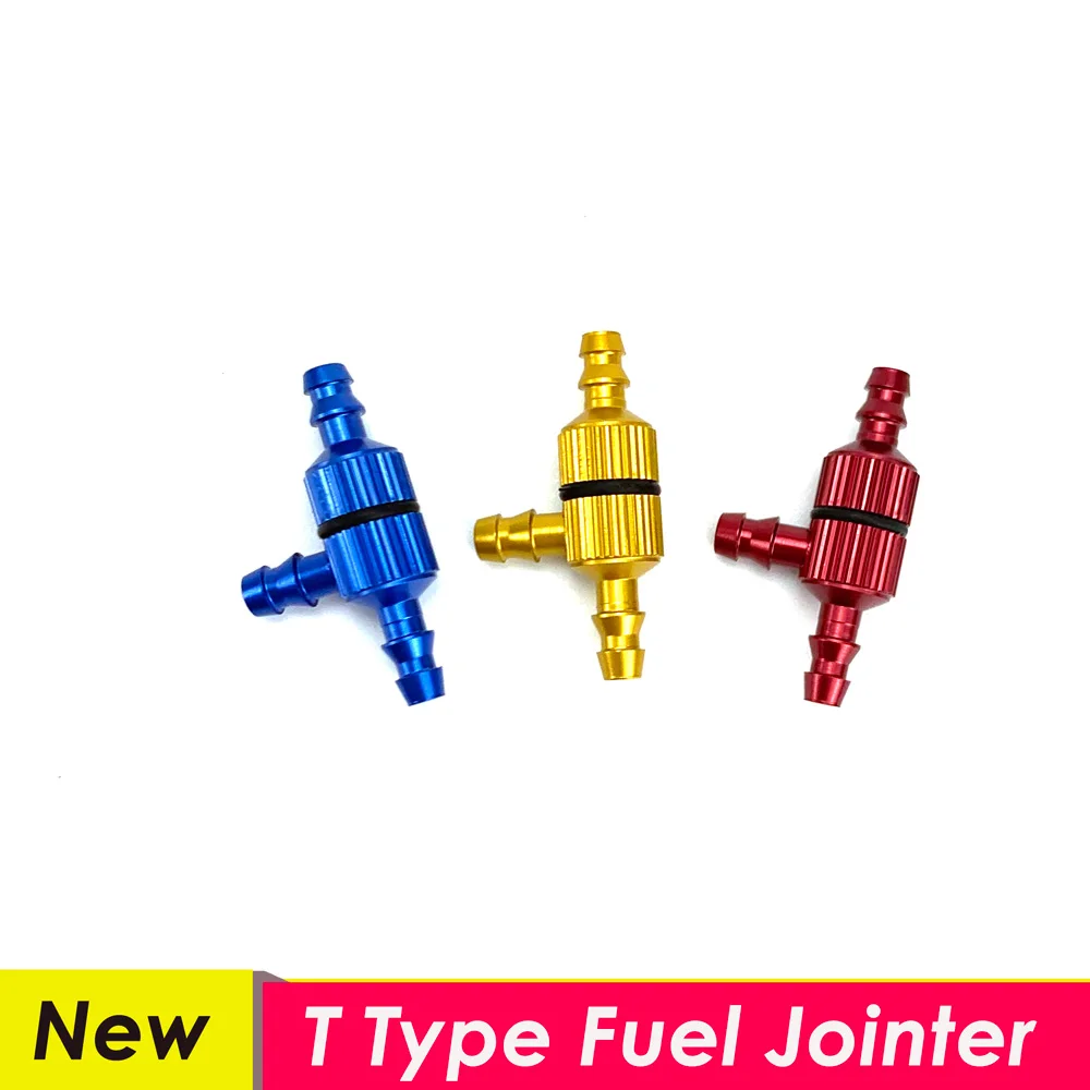 1/2PCS Aluminum T Type Tee 3 Way Fuel Pipe Nozzle Hose Valve Joiner ...