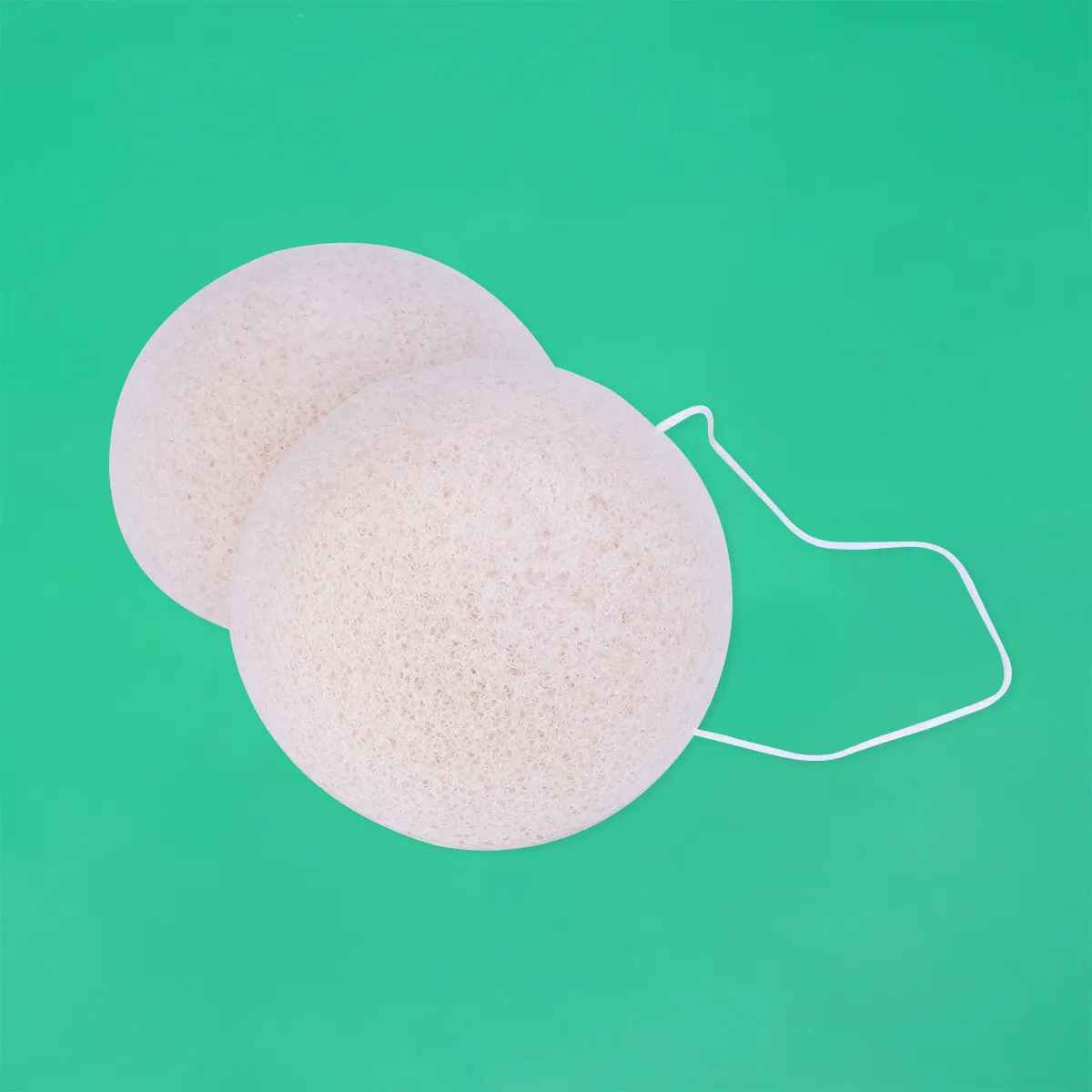 2Pcs Round Bamboo Charcoal Konjac Sponge Facial Cleansing Puff Gentle ...