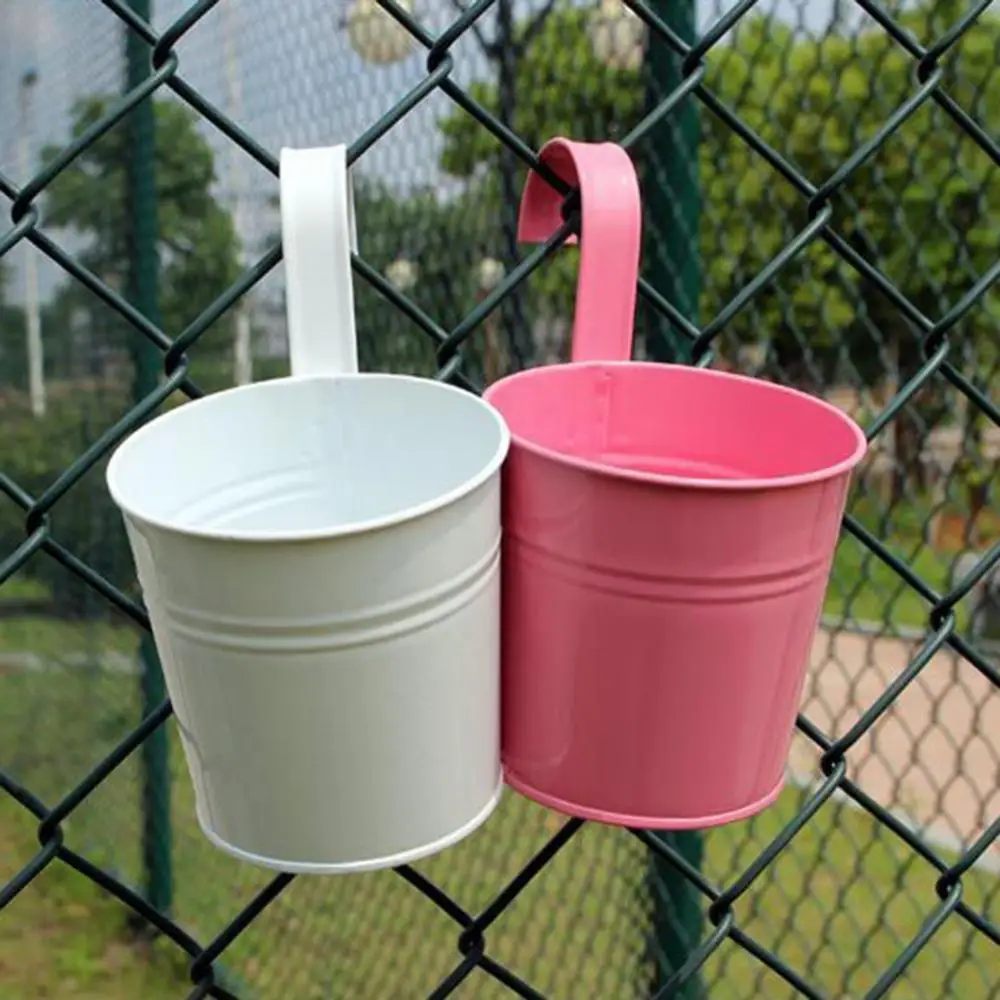 1pcs-Multilcolor-Metal-Hanging-Flower-Pots-Fence-Hanging-Plant-Pots ...