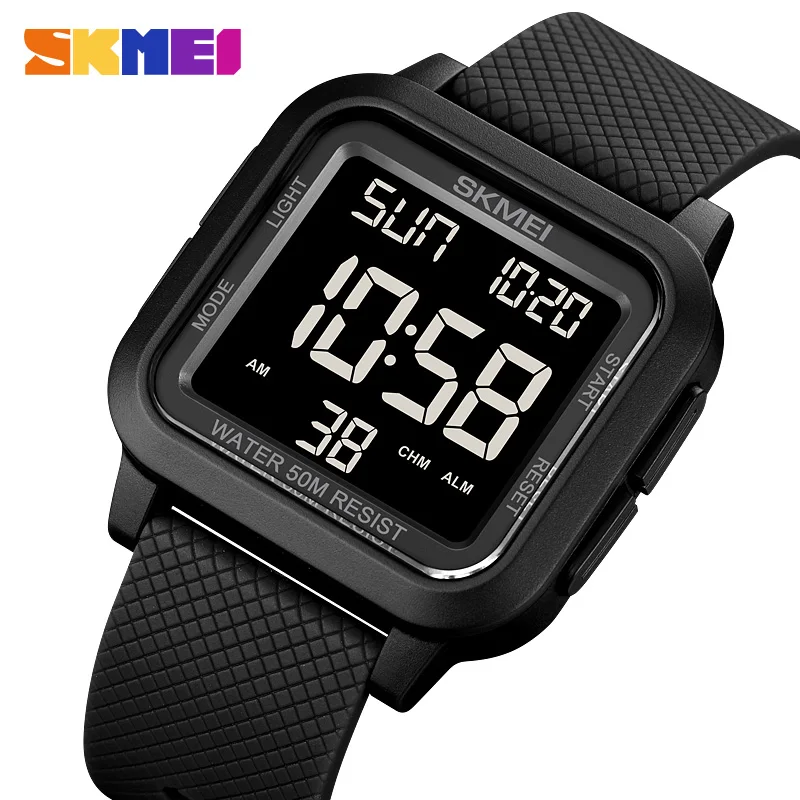 SKMEI Stopwatch Countdown LED Light Military Wristwatches Japan Digital ...