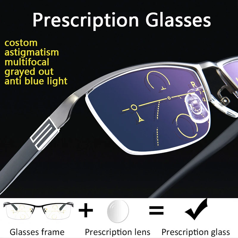 Newest Unisex Multifocal Prescription Glasses Custom Bifocal ...
