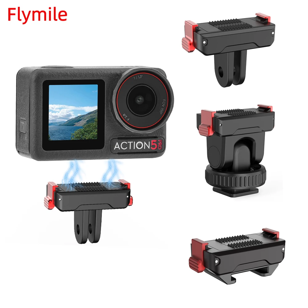 Flymile Magnetic Adapter Base for DJI Osmo 360/Action 5 Pro/Action 4 ...