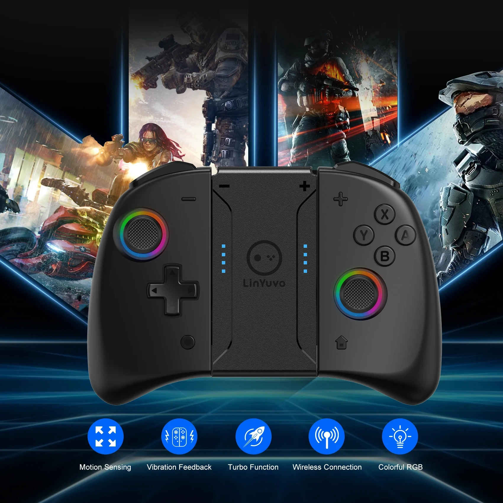 LinYuvo-KS53-wireless-Dual-Joystick-Gaming-Player-Machine-For-Switch ...