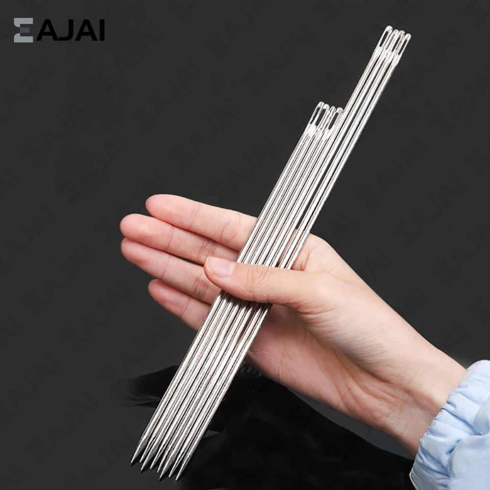 Eajai 5Pcs Silver Tone Steel Hand Long Sewing Needles 25cm /32cm Long ...
