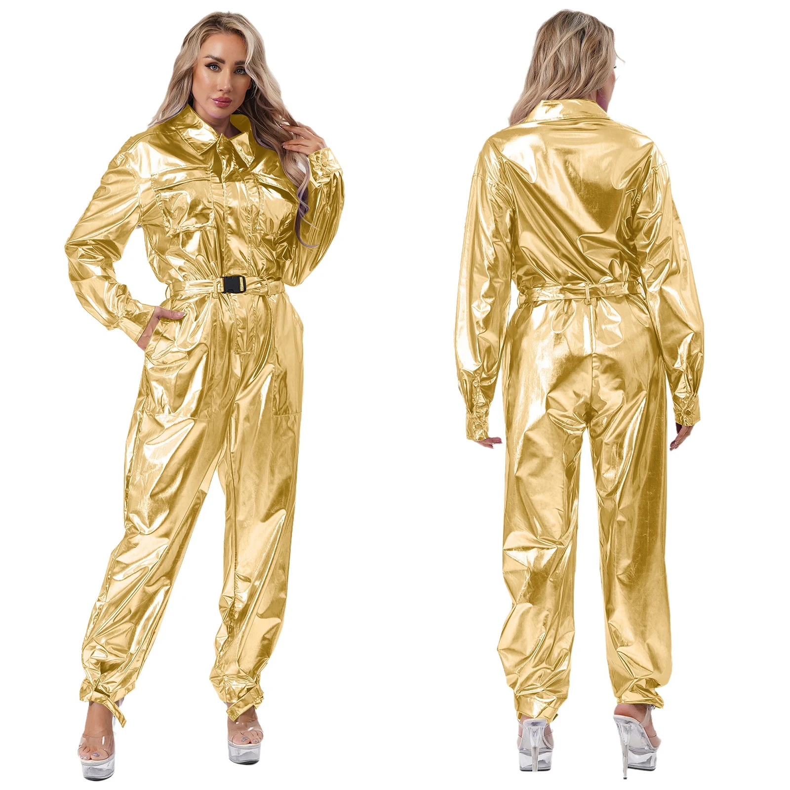 Women Fashionable Shiny Jumpsuits Astronaut Outer Space Cosplay ...