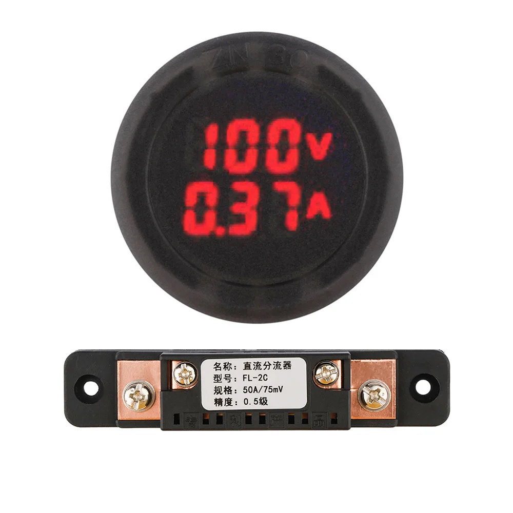 DC5-100V-Digital-Voltmeter-LED-Digital-Display-Circular-Voltmeter-Car ...