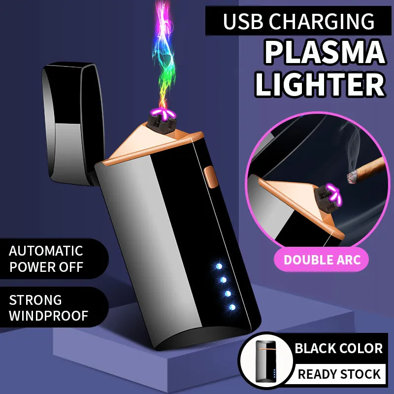 Creative Usb Electric Lighter Double Arc Plasma Lighter Rechargeable ...