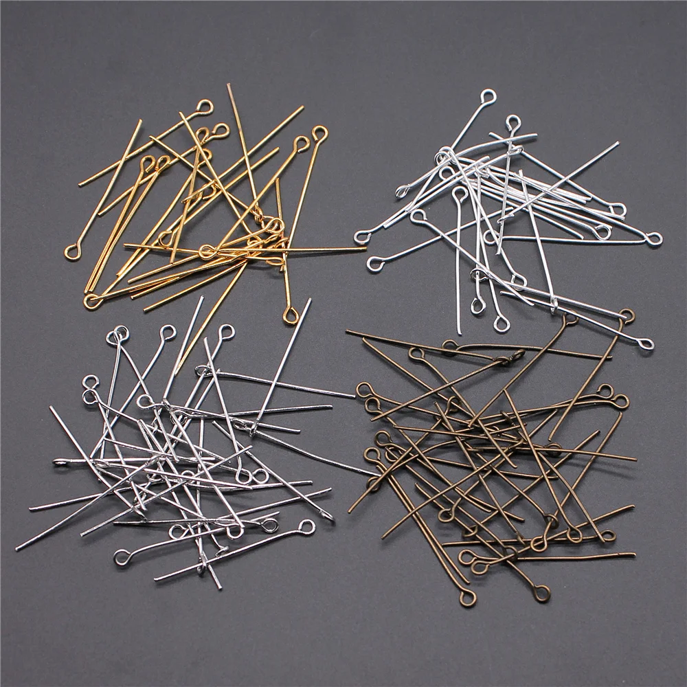 WYSIWYG 200pcs Eye Head Pins 18~35mm Eye Pins Bead Pins Jewelry ...
