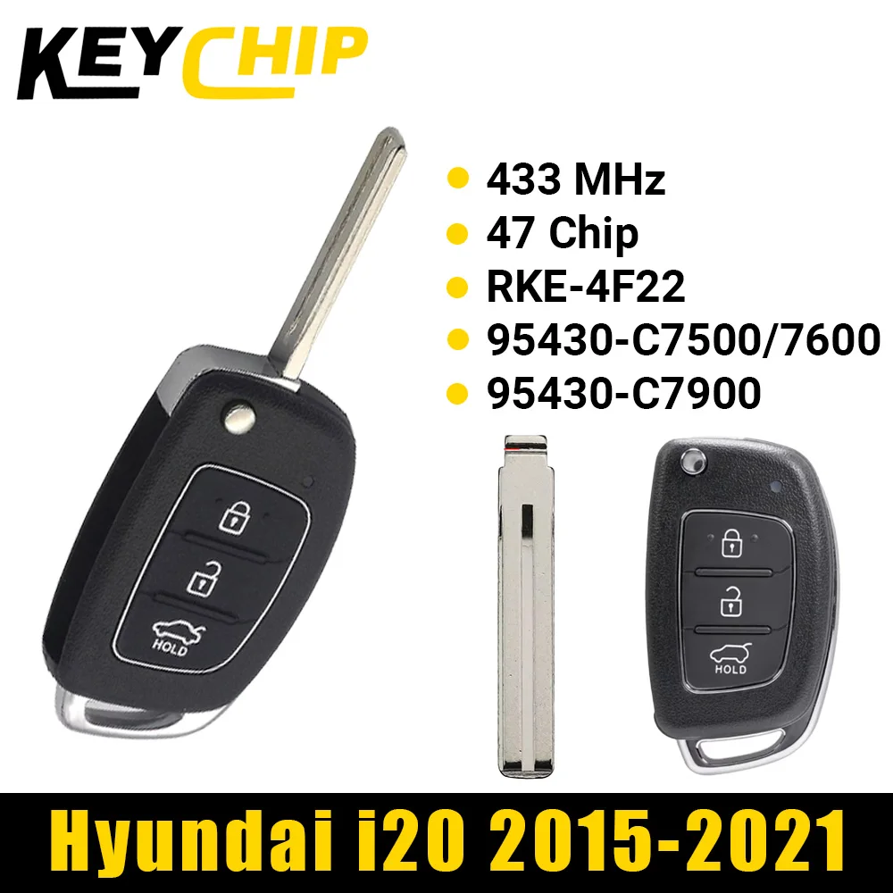 KeyChip Remote Car Key Fob 433MHz 47Chip 95430-C7500 95430-C7600 95430 ...