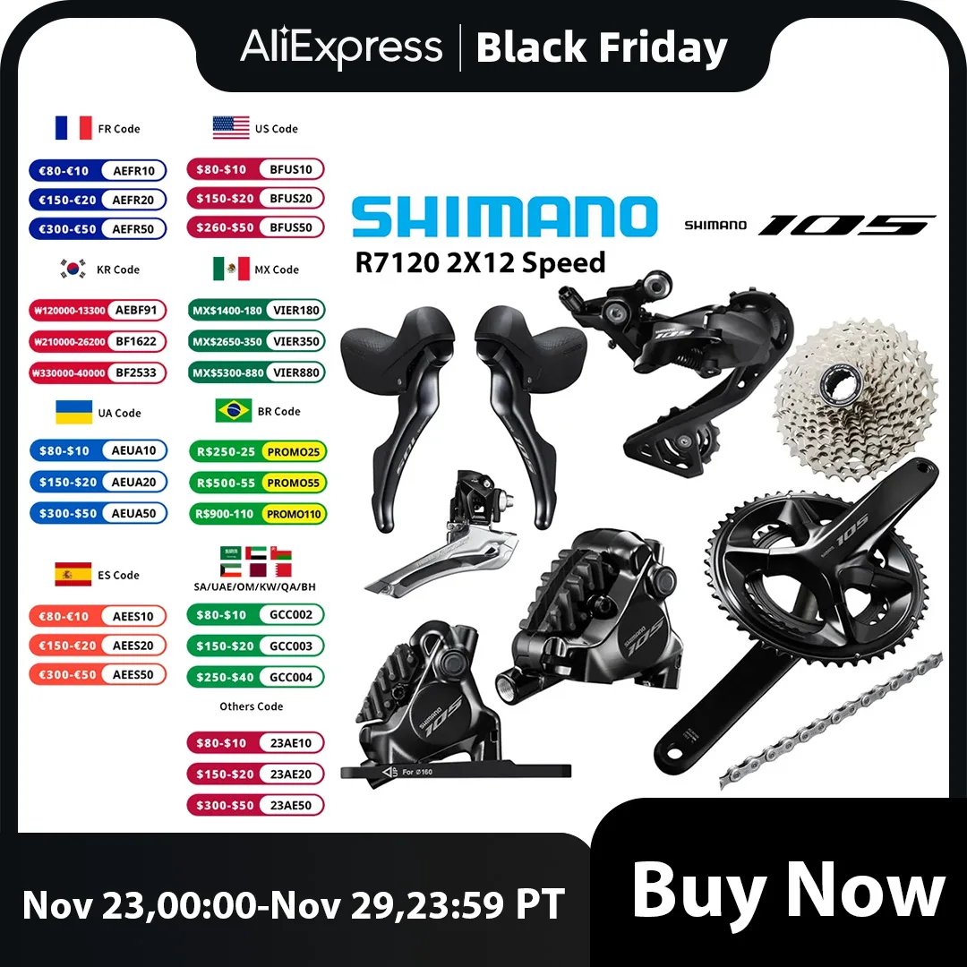 New-Arrival-SHIMANO-105-R7120-2X12Speed-Groupset-BR-R7170-Hydraulic ...
