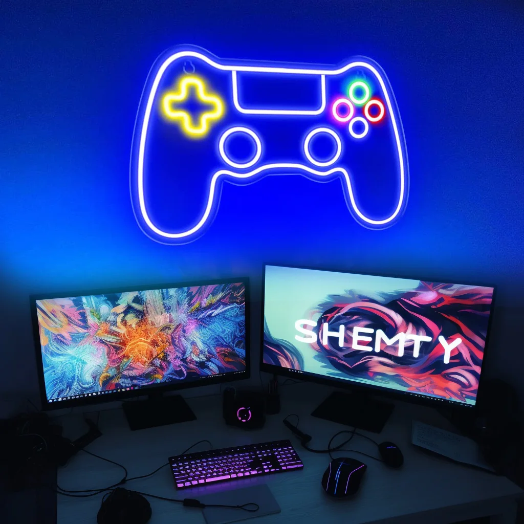 Gamepad-Neon-Sign-for-Gamer-Room-Wall-Home-Decoration-Custom-Acrylic ...