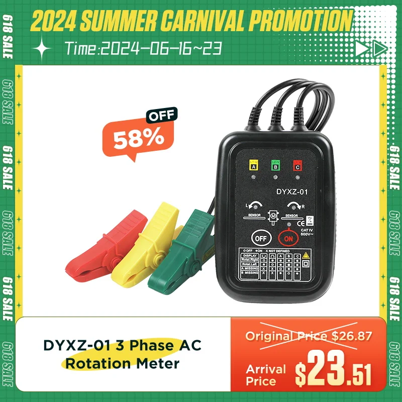 Duoyi Dyxz 01 Dyxz 02 3 Phase Detector Rotation Tester Non Contact Phase Sequence Detector Meter