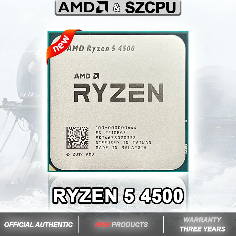 AMD New Ryzen 5 4500 CPU Processor R5 4500 3.6 GHz 6 Core 12 Thread 100 000000644 65W Socket AM4 ...