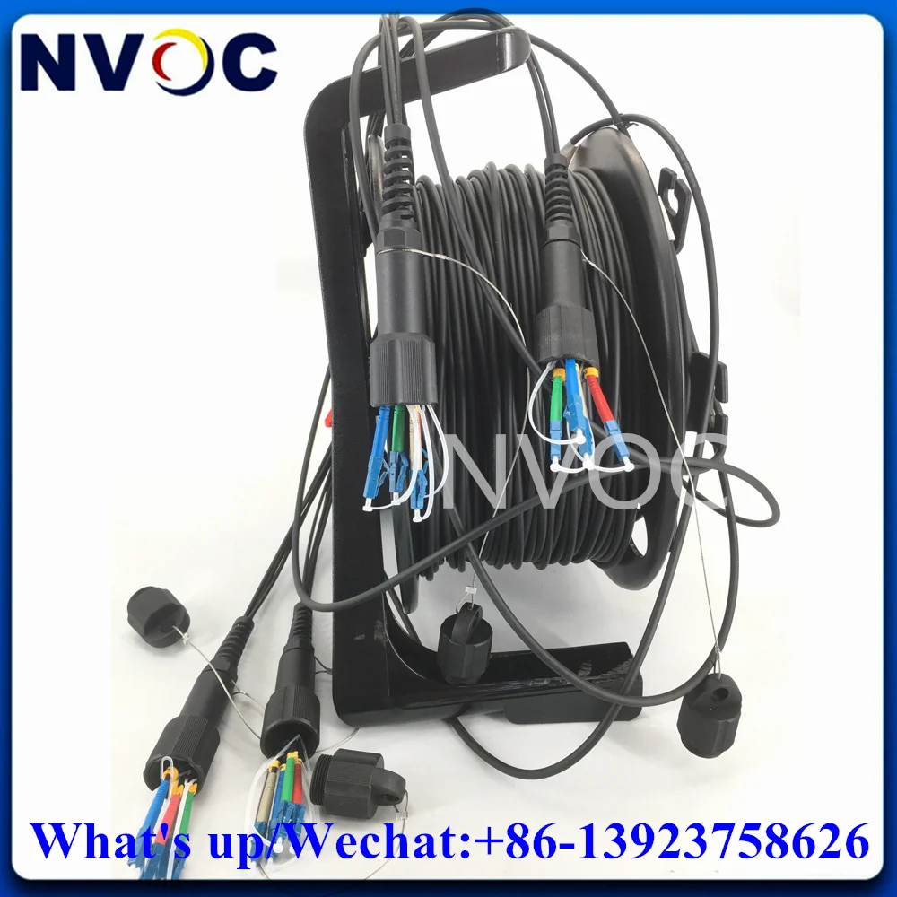 SM,8C,G657A1,Armored Black Cable,5.0mm,2pcs PDLC/UPC(8cores) 2Pcs PDLC ...