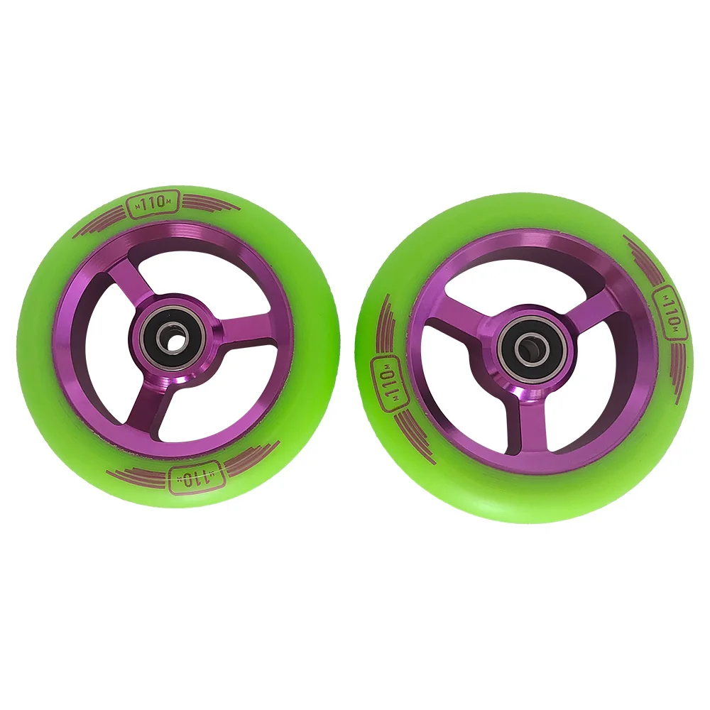 110mm-Pro-Stunt-Push-Kick-Scooter-Wheels-88A-PU-ABEC-9-Bearings-Wheels ...