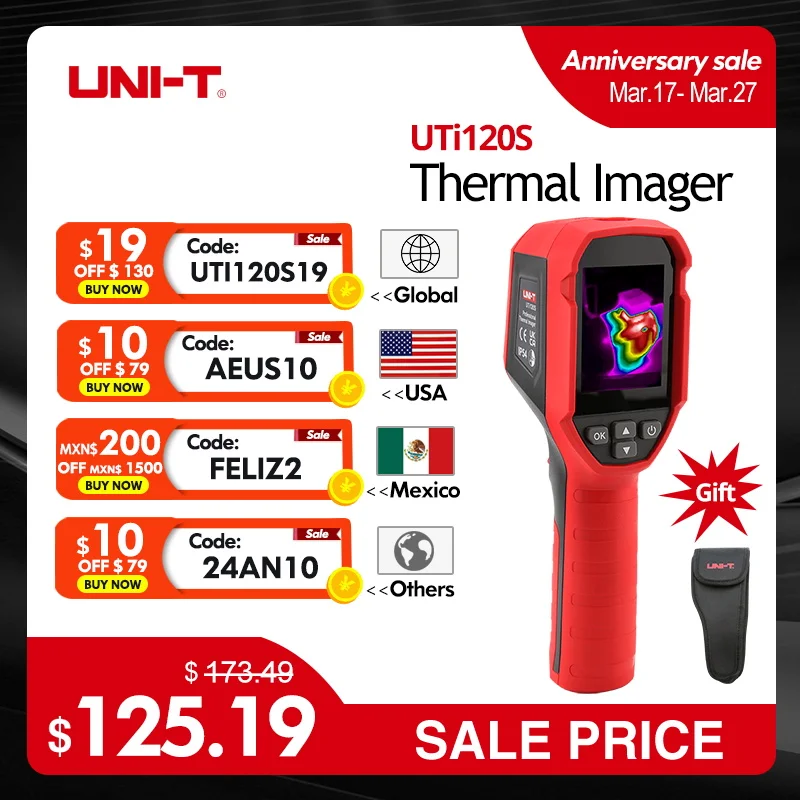UNI-T-UTI120S-Thermal-Imaging-Camera-120x90-Pixel-Construction-Thermal ...