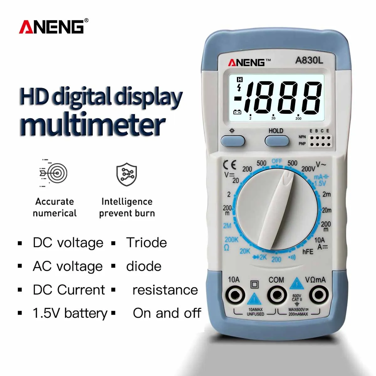 ANENG-A830L-Profesional-Eletric-Smart-Digital-Multimeter-1999-Counts ...