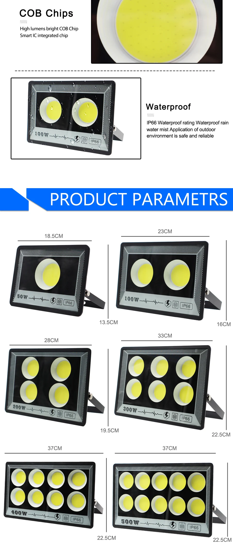 PROJECTEUR EXTERIEUR,Cob 300w Cold White Projecteur LED imperméable à ...