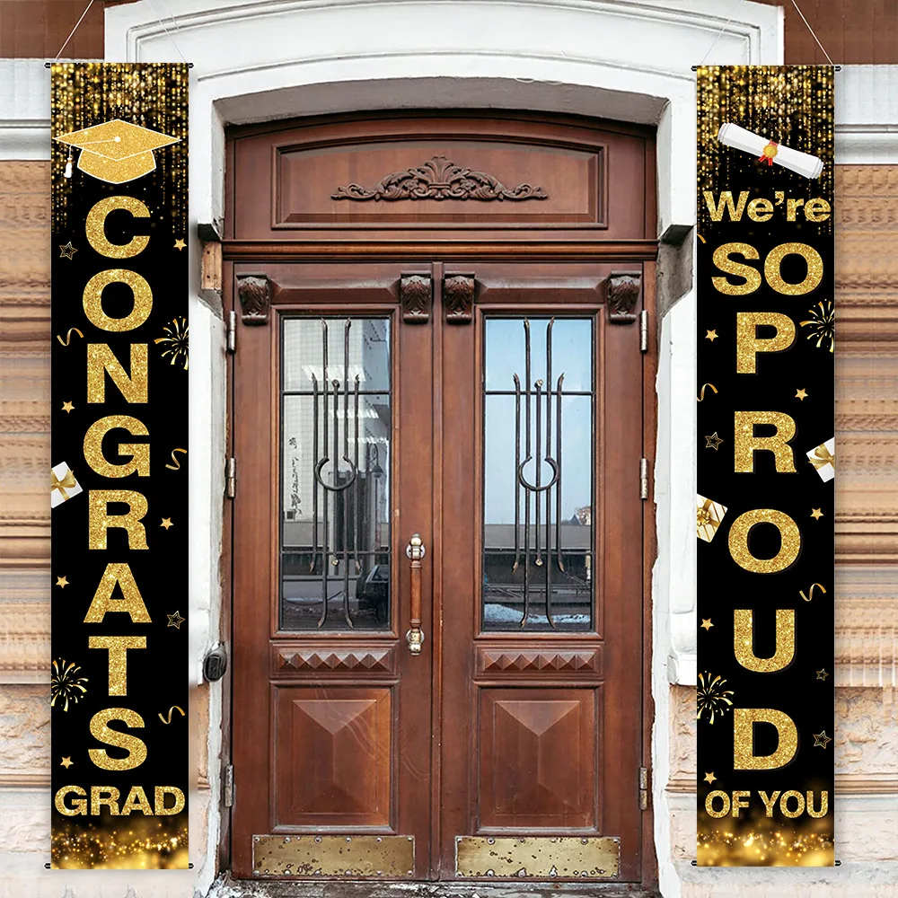 1-Paar-Abschluss-Veranda-Zeichen-Banner-gro-e-Gl-ckwunsch-Grad-Party ...