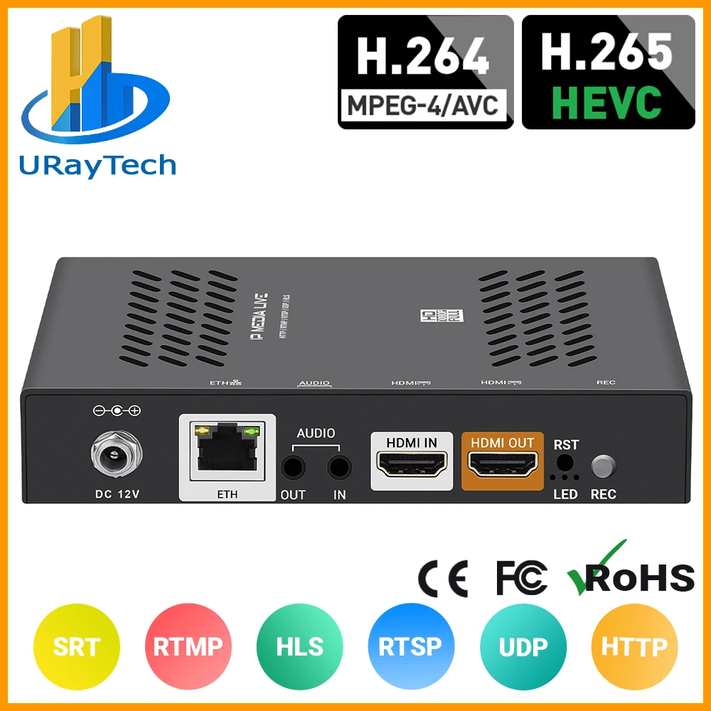 H.265 H.264 1080P Full HD HDMI Loop Video Streaming Encoder with SRT ...
