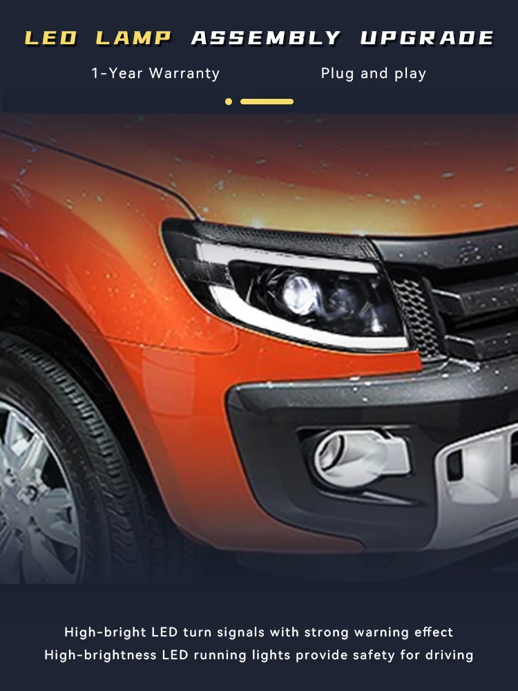 Car-Lights-For-Ford-RangerT6-2012-2013-2014-Ranger-T6-Headlight-Far-And ...