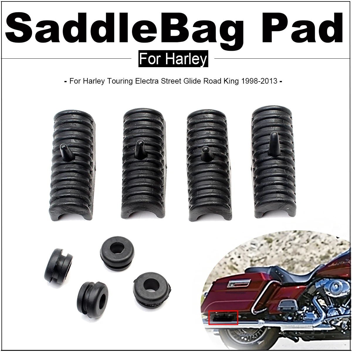 Motorcycle Hard SaddleBag Rubber Grommet Support Cushion Case Pad For ...