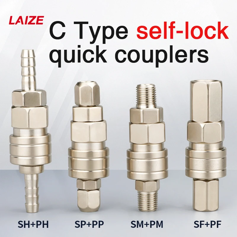 NITTO-Type-Couplers-Self-Lock-Pneumatic-Fitting-20-30-40-PP-SP-PF-SF-PH ...